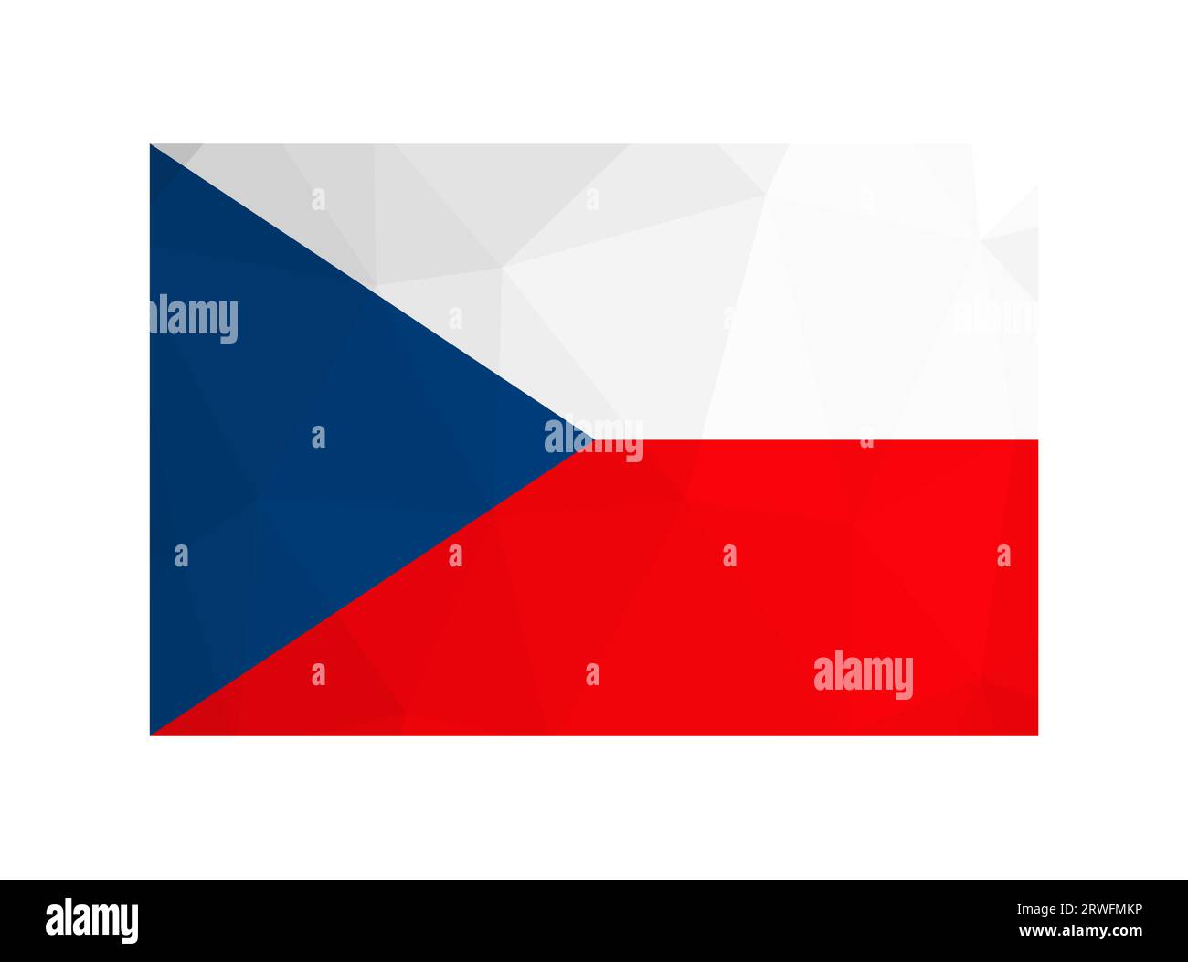 Vector isolated illustration. National Czech flag with red; white, blue ...