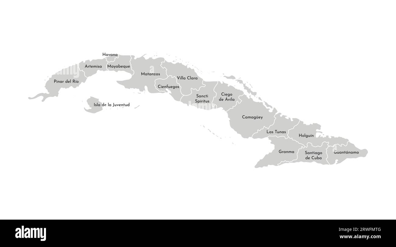 Vector isolated illustration of simplified administrative map of Cuba ...