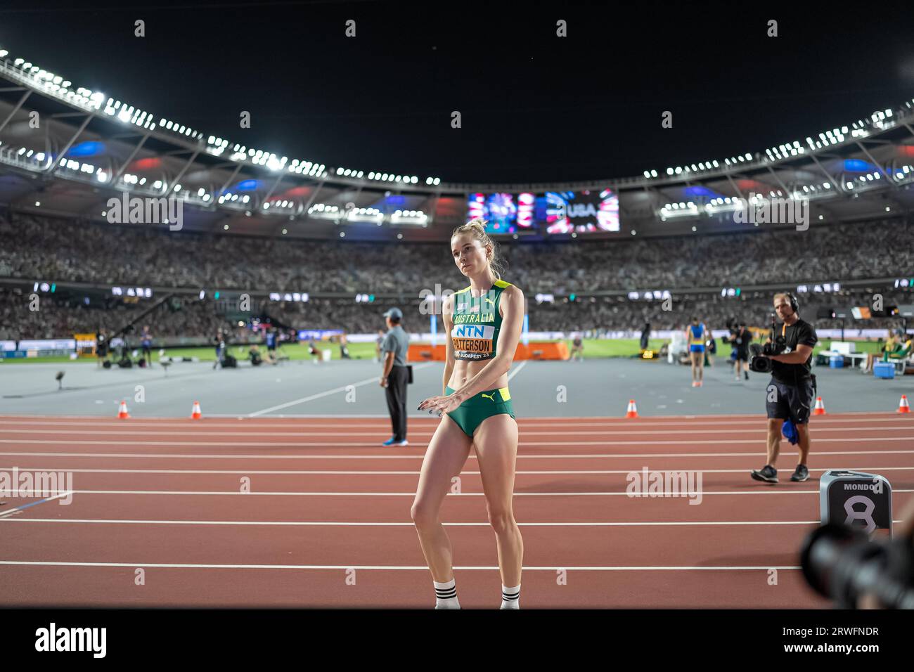 Eleanor Patterson participating in the High Jump at the World Athletics ...