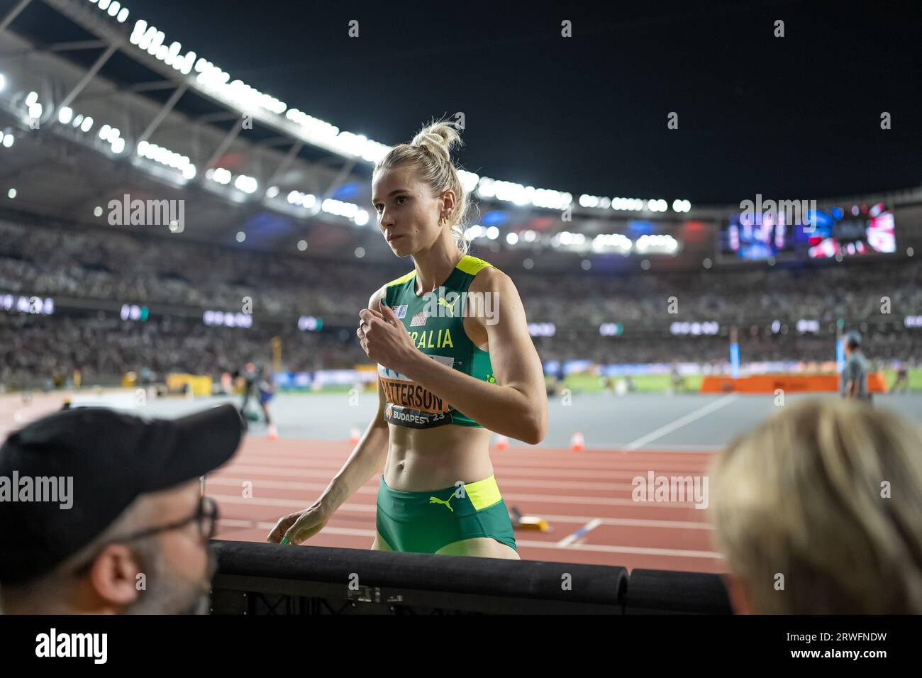 Eleanor Patterson participating in the High Jump at the World Athletics ...