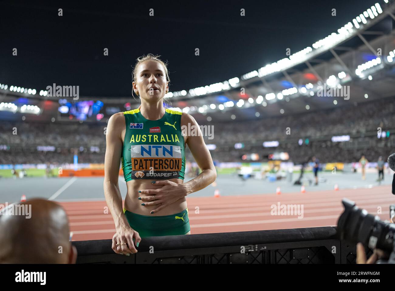 Eleanor Patterson participating in the High Jump at the World Athletics ...