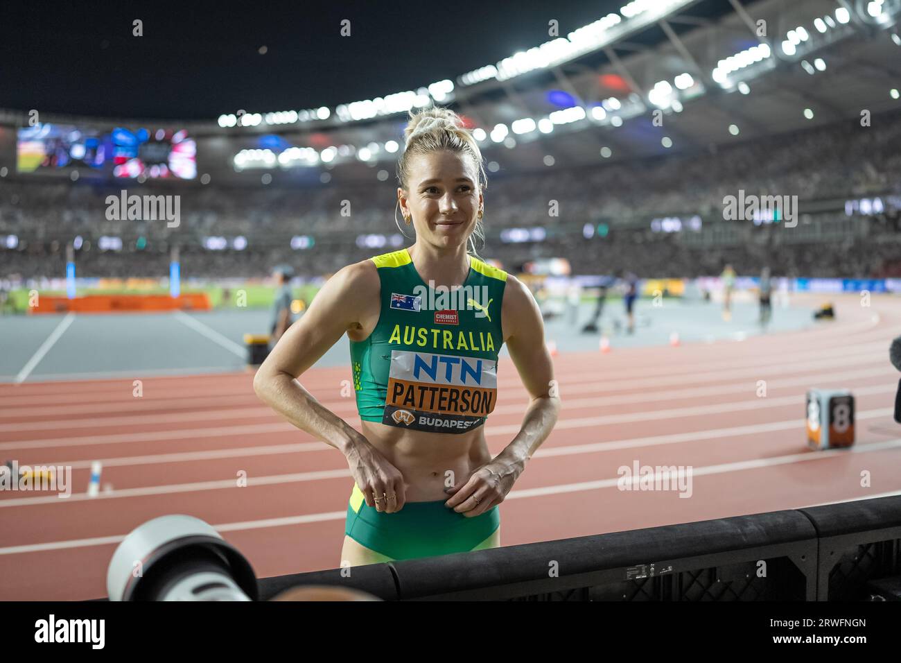 Eleanor Patterson participating in the High Jump at the World Athletics ...