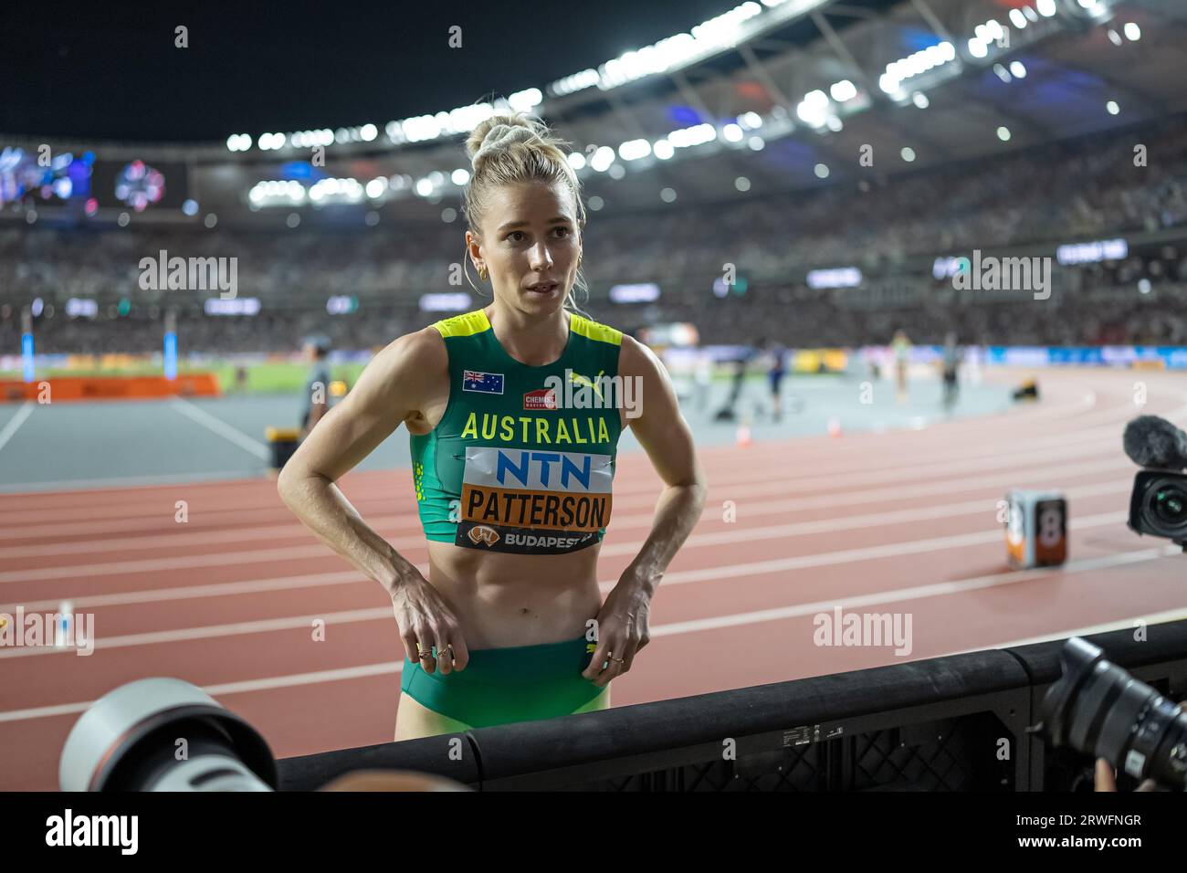 Eleanor Patterson participating in the High Jump at the World Athletics ...