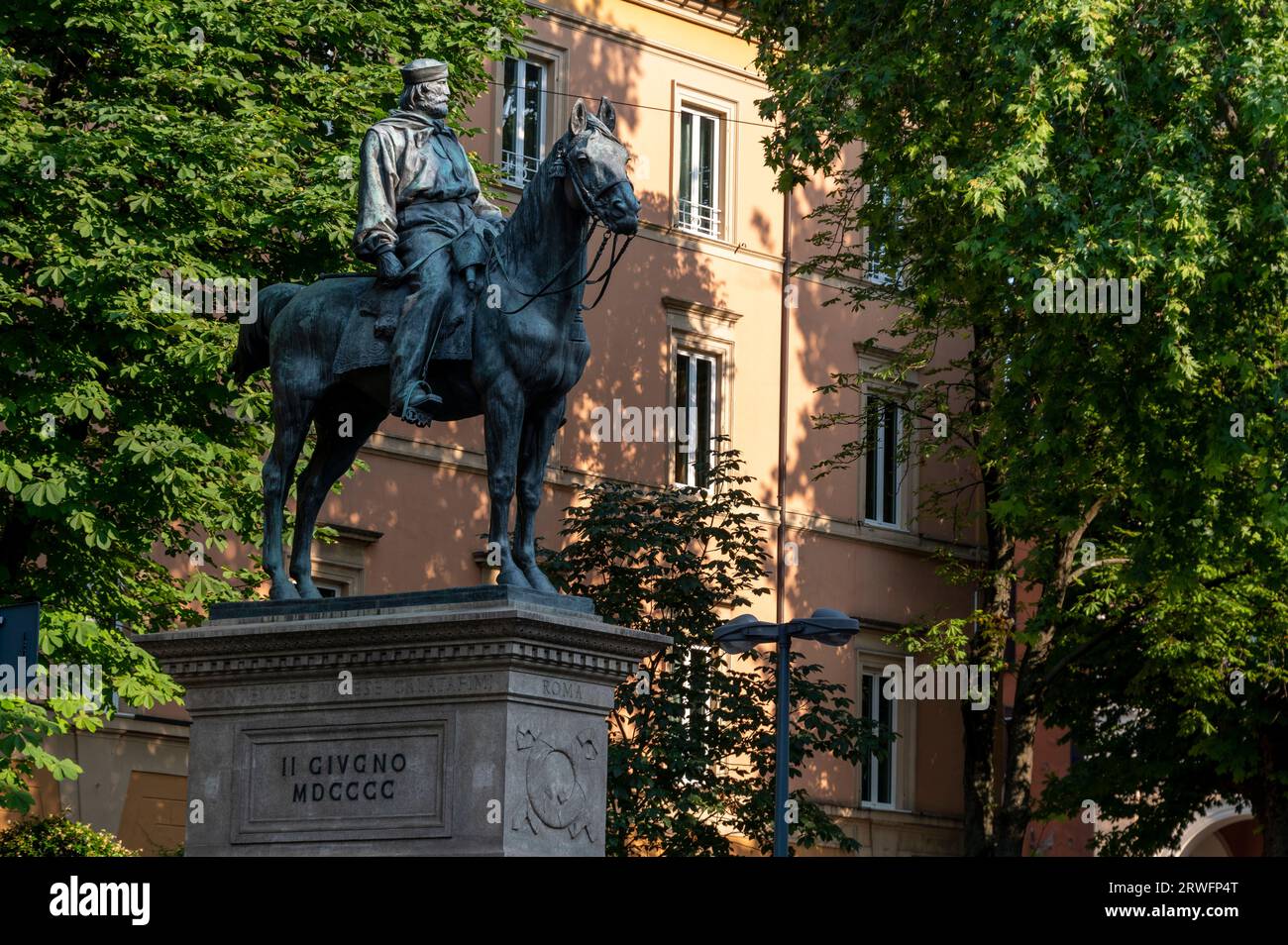 An Equestrian Statue of Giuseppe Garibaldi (1807–1882) who was an ...