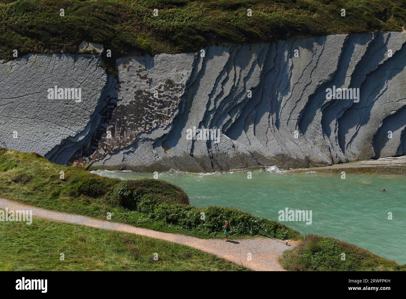Beautiful and colorful Flysch formations of the Unesco Global Geopark ...
