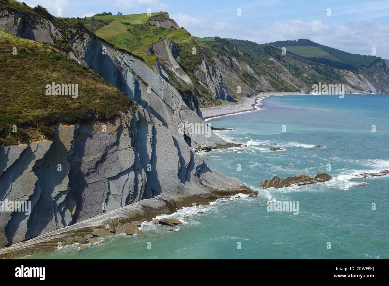 Beautiful and colorful Flysch formations of the Unesco Global Geopark ...