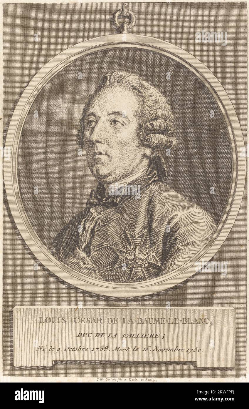 Louis Cesar de La Baume-le-Blanc. Dimensions: sheet (trimmed within ...