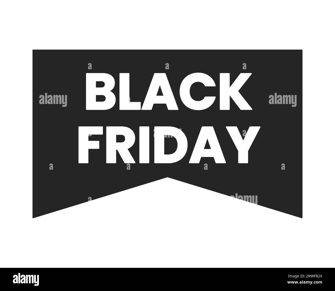 Black friday ad black and white 2D line cartoon price tag Stock Vector ...