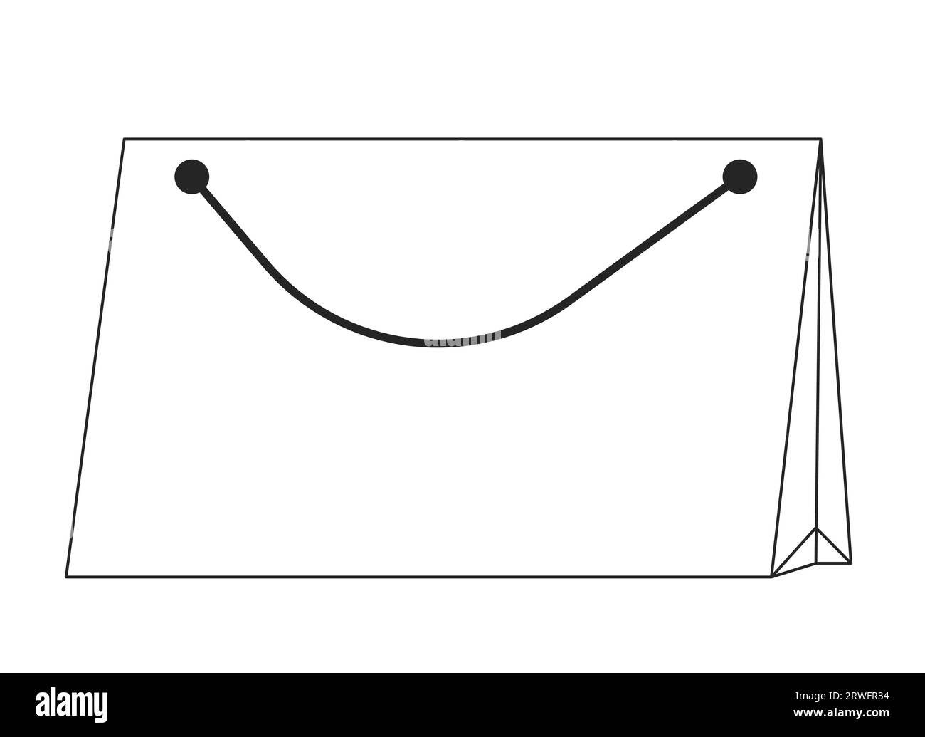 Luxury shopping bag for boutique store black and white 2D line cartoon ...
