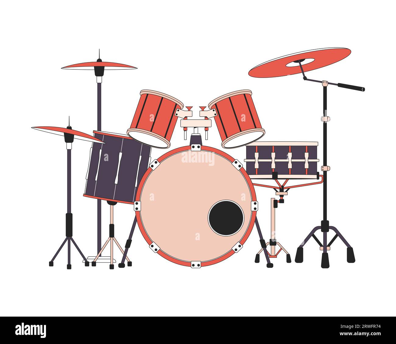 Drum set 2D linear cartoon object Stock Vector Image & Art - Alamy Drum set 2D linear cartoon object Stock Vector Image & Art - Alamy