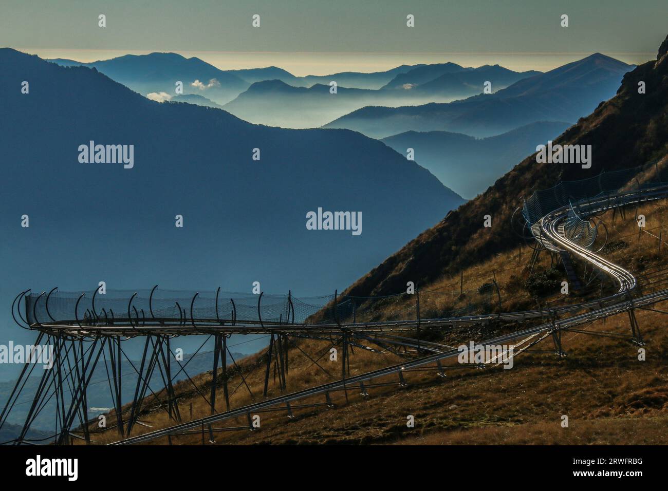 Summer toboggan in Ticino mountain, Switzerland Stock Photo - Alamy