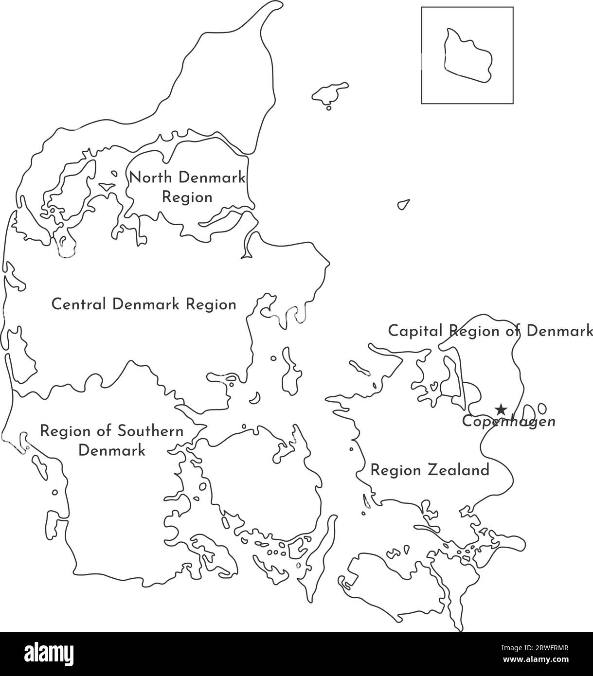 Vector isolated illustration of simplified administrative map of ...