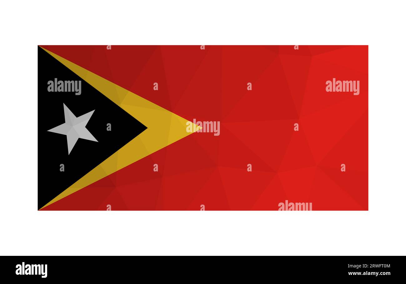 Vector Isolated Illustration National East Timor Flag Official Symbol