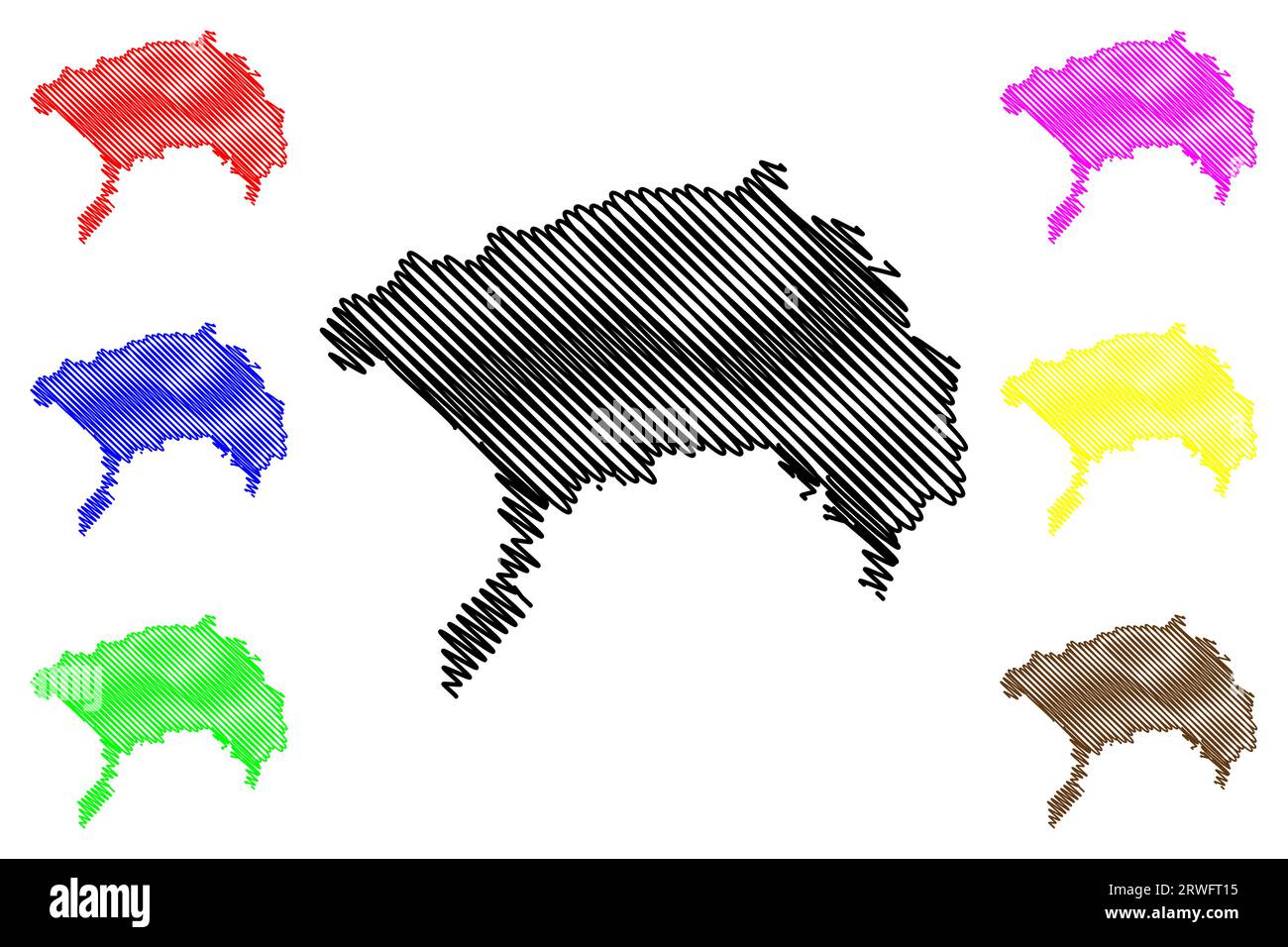 Lake Atitlan (Central America, Republic of Guatemala) map vector ...