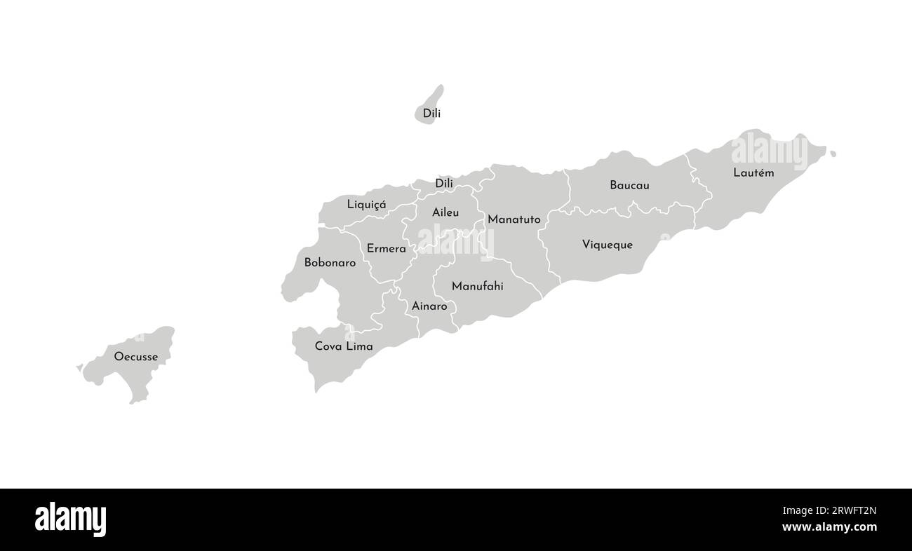 Vector isolated illustration of simplified administrative map of East ...