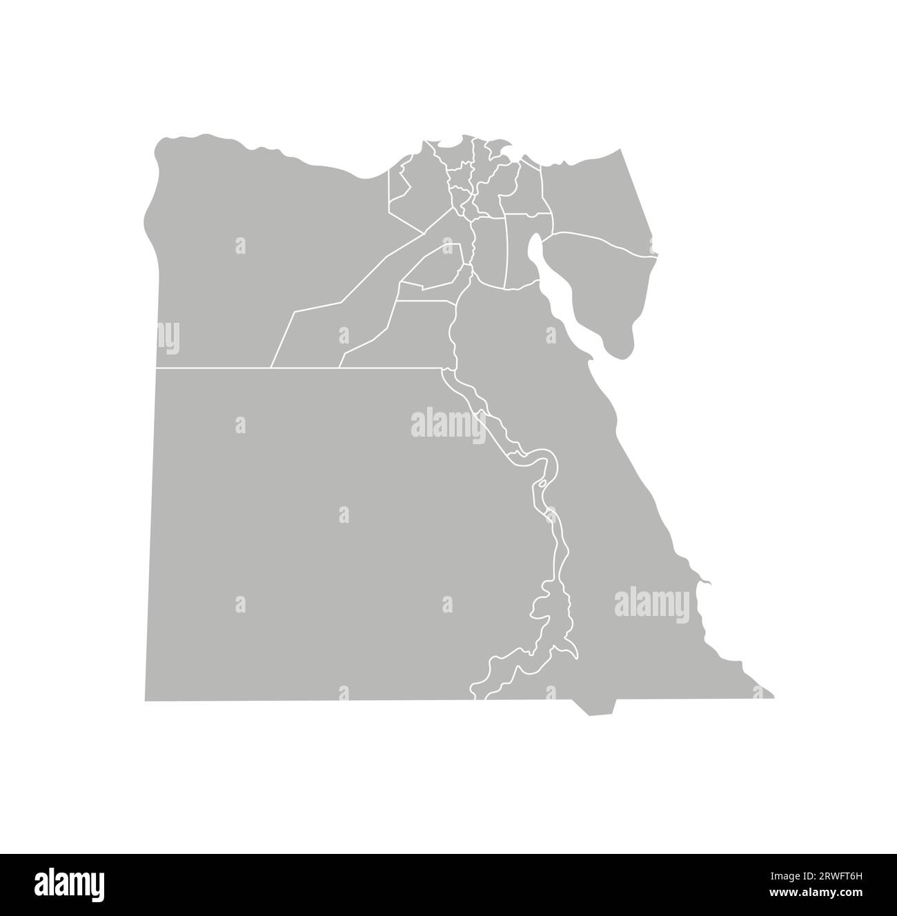 Vector isolated illustration of simplified administrative map of Egypt ...