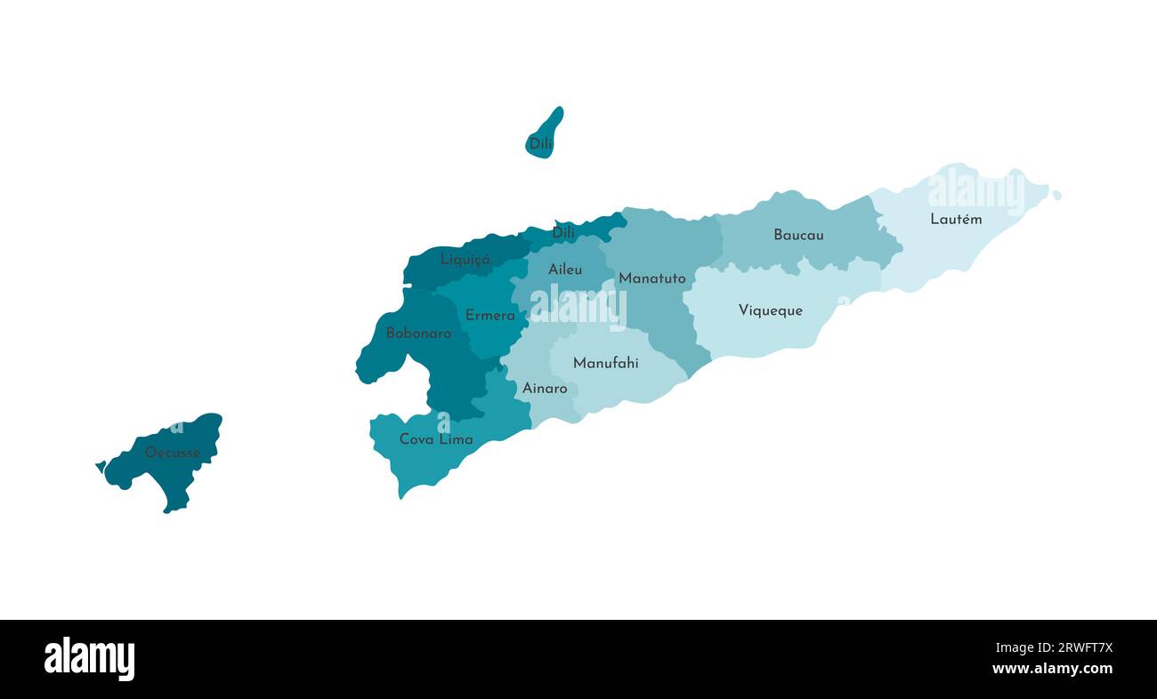 Vector isolated illustration of simplified administrative map of East ...