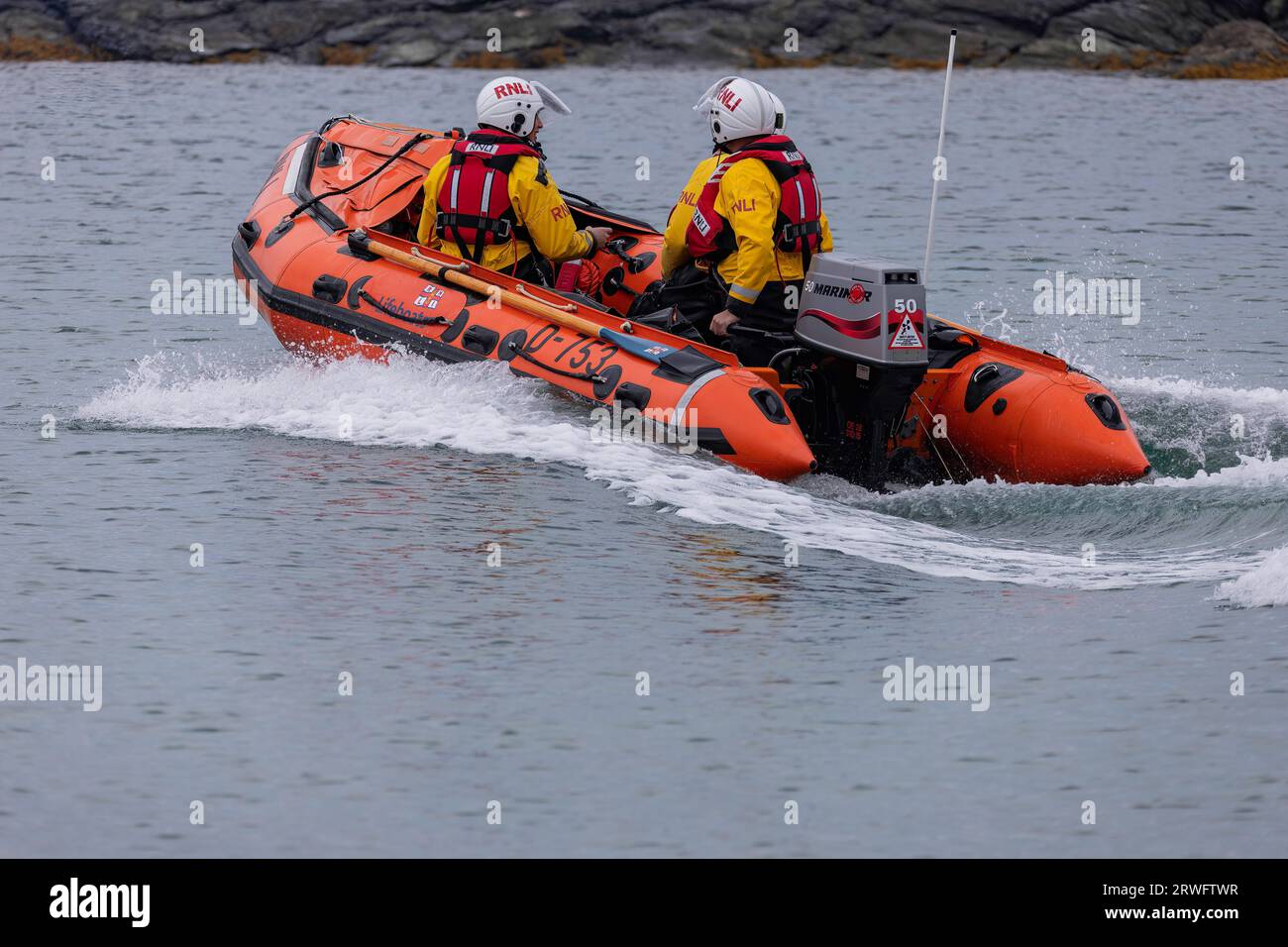RNLI Trearddur Bay D Class Stock Photo - Alamy