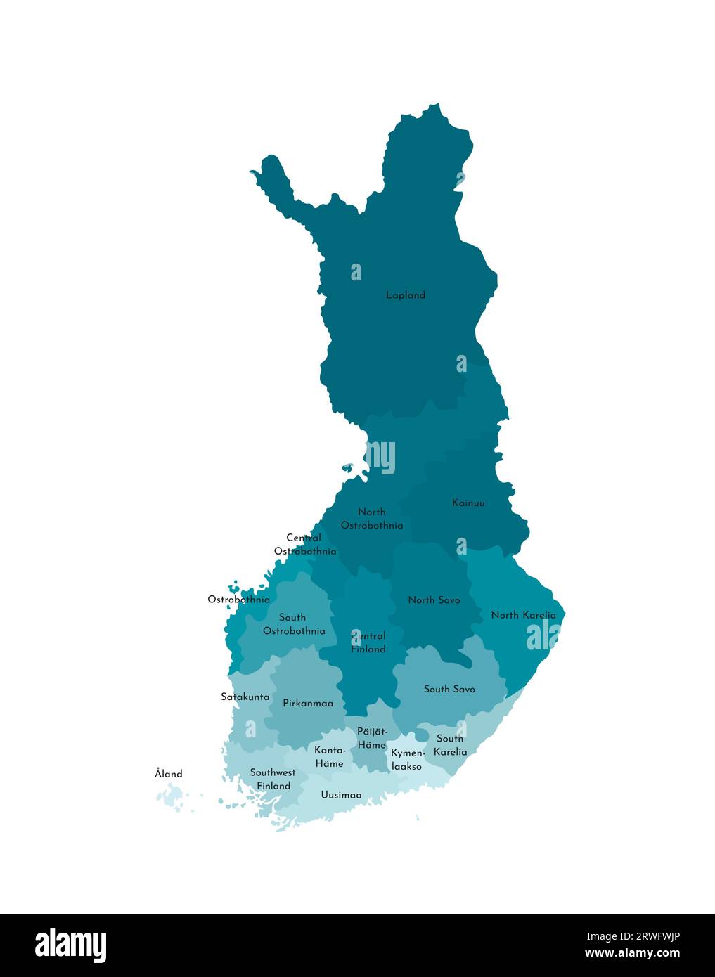 Vector isolated illustration of simplified administrative map of ...