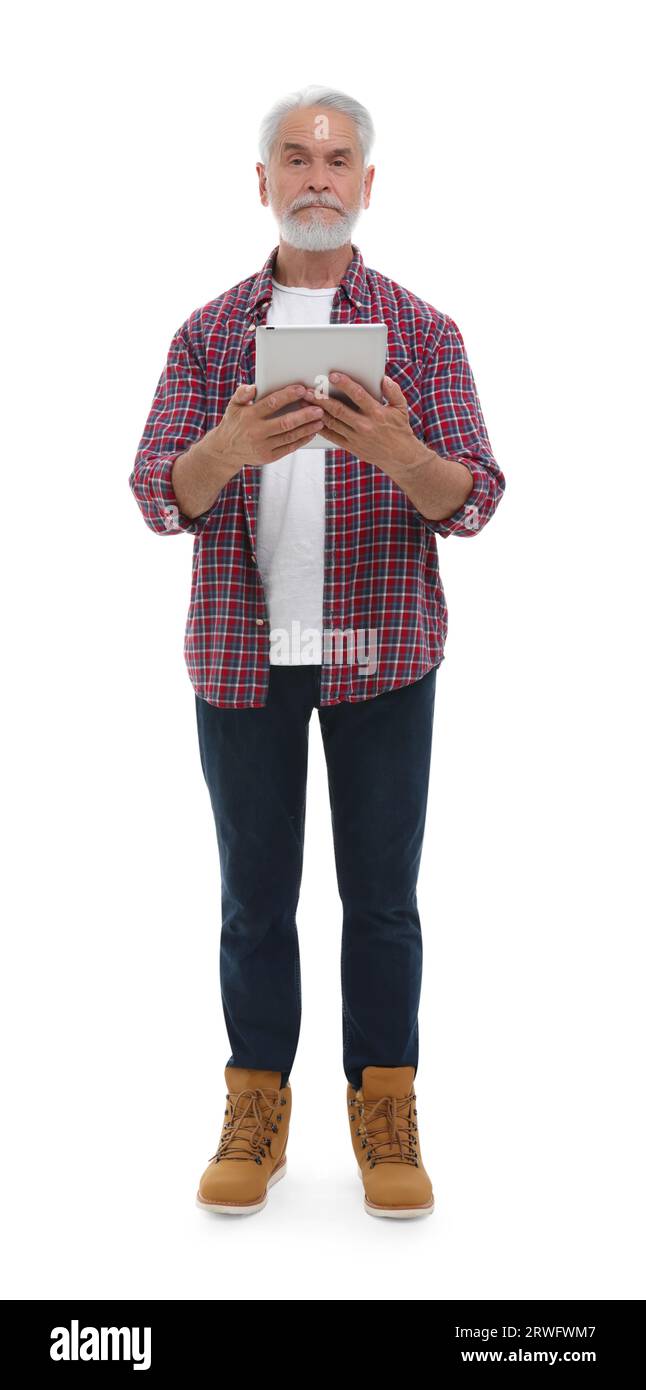 Senior man gardening portrait Cut Out Stock Images & Pictures - Alamy