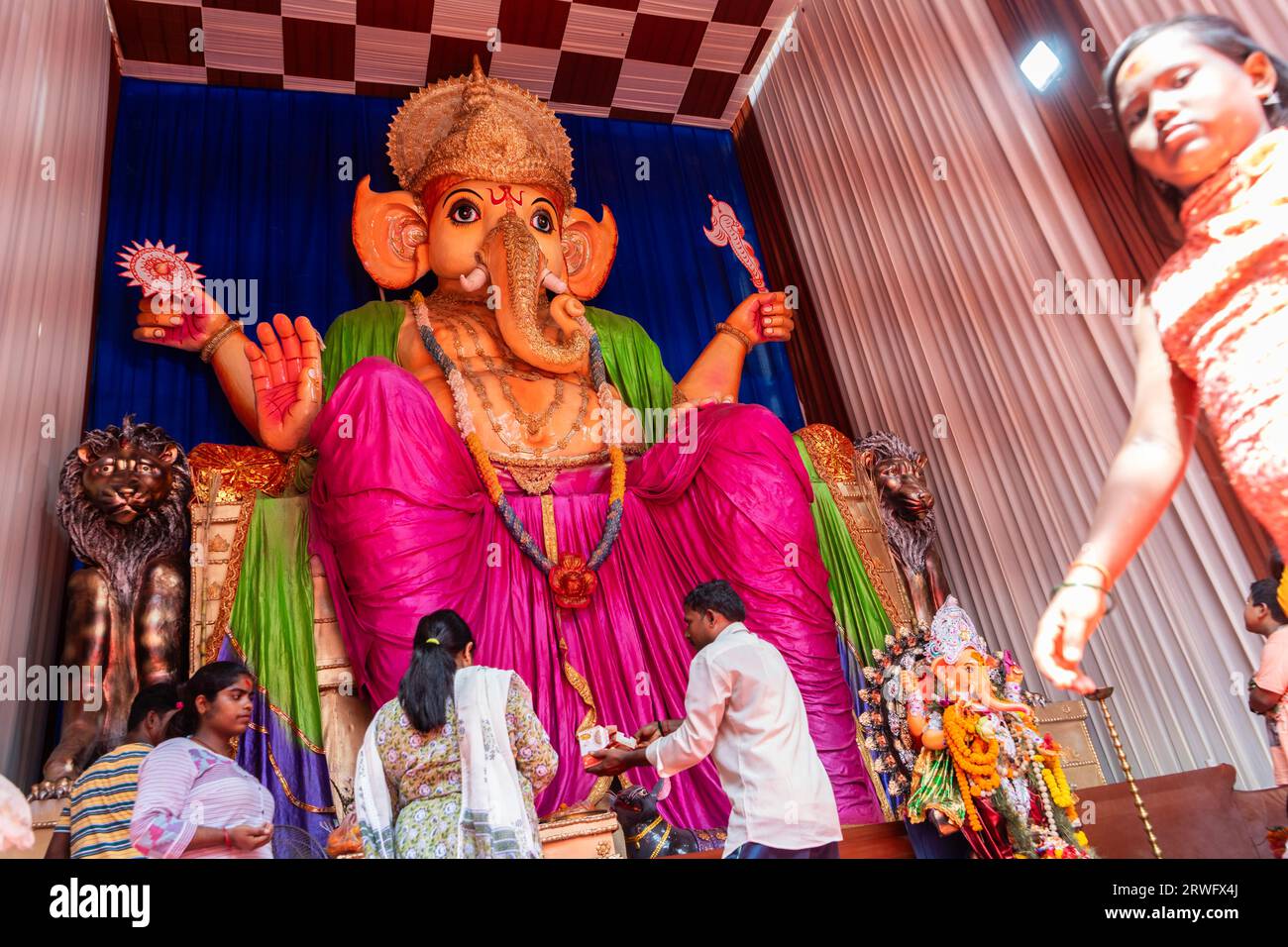 Guwahati, Assam, India on 19 September 2023. Devotees offer prayers on ...