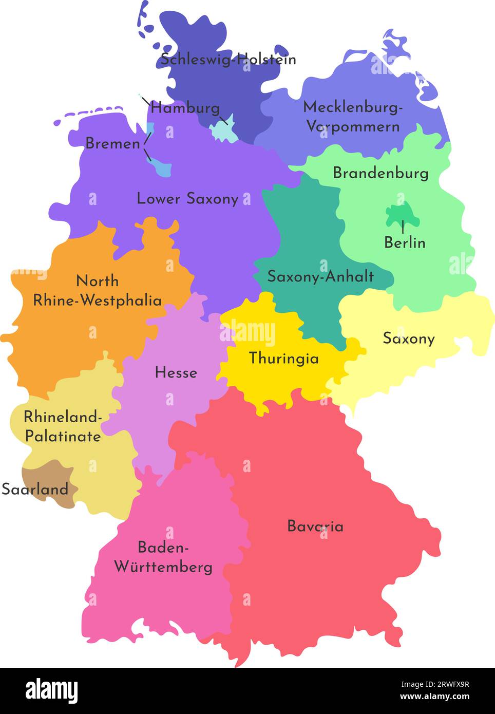 Vector isolated illustration of simplified administrative map of ...