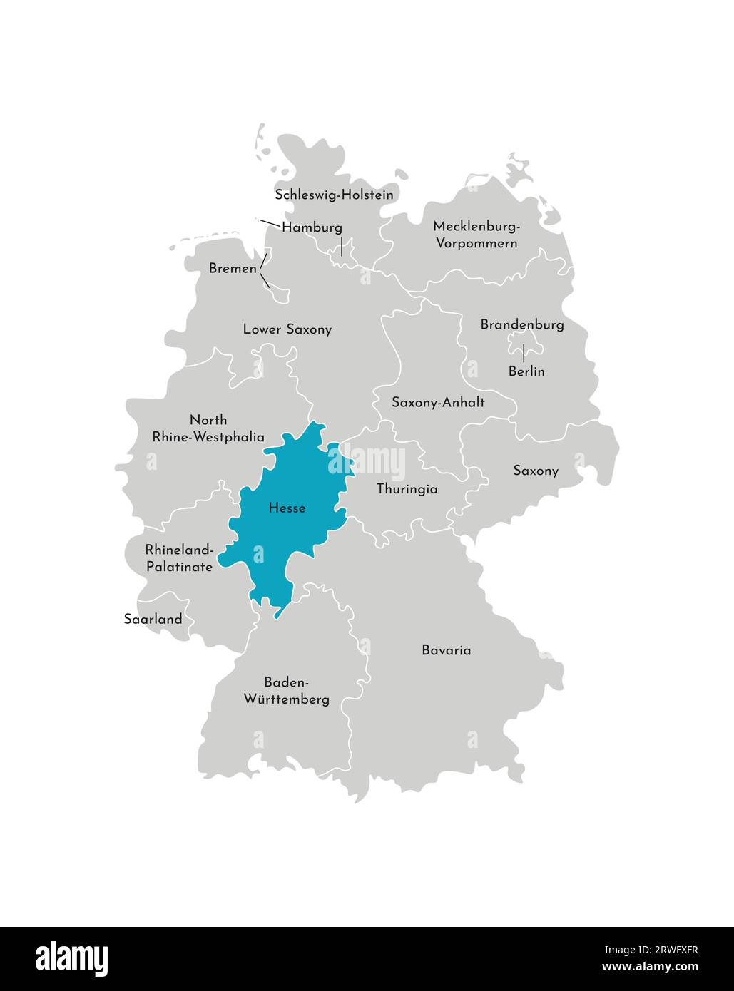 Vector isolated illustration of simplified administrative map of ...