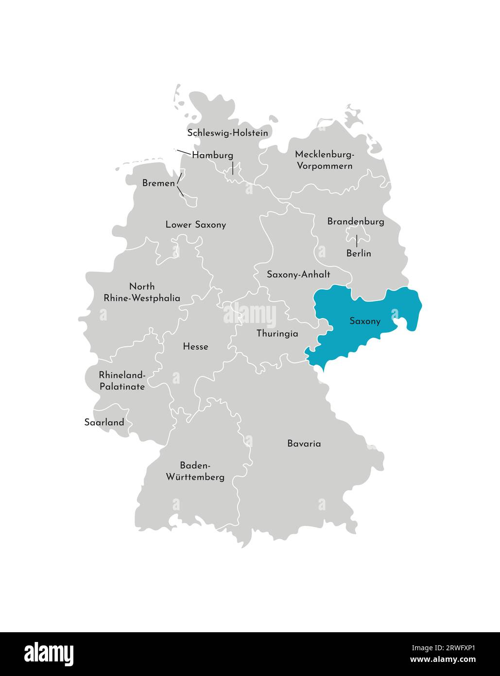 Vector isolated illustration of simplified administrative map of ...