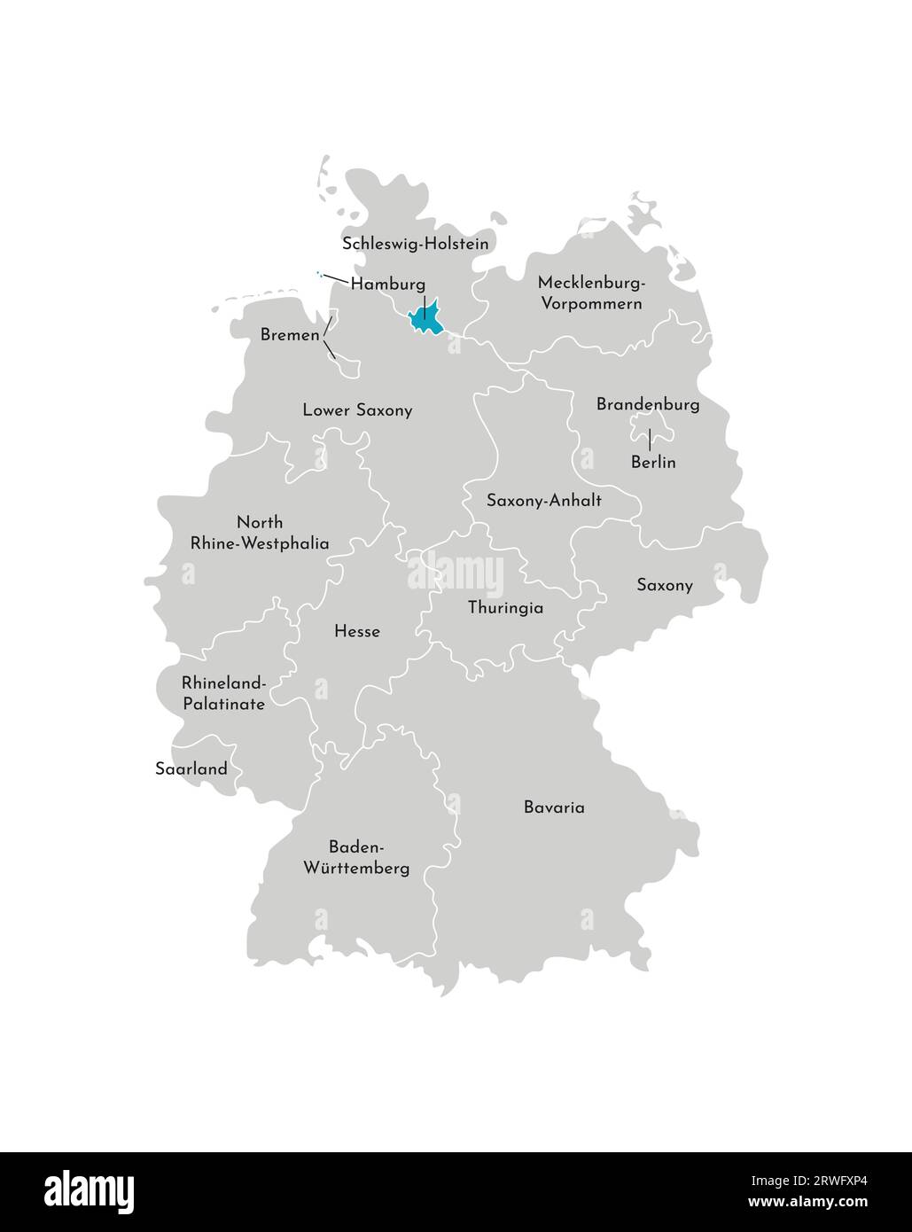 Vector isolated illustration of simplified administrative map of ...