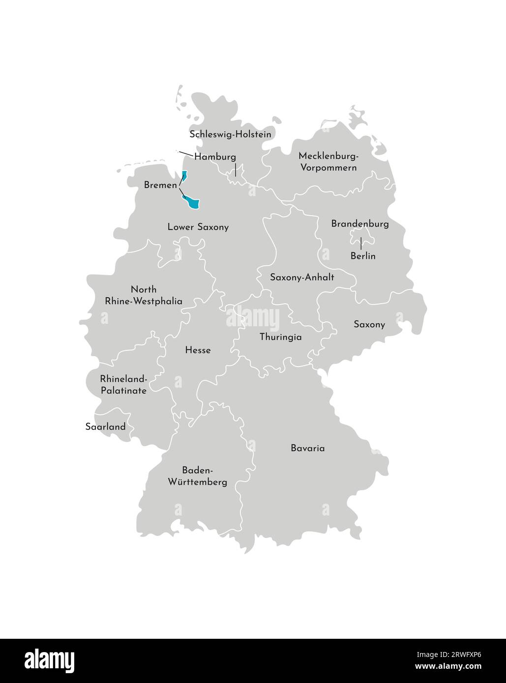 Vector isolated illustration of simplified administrative map of ...