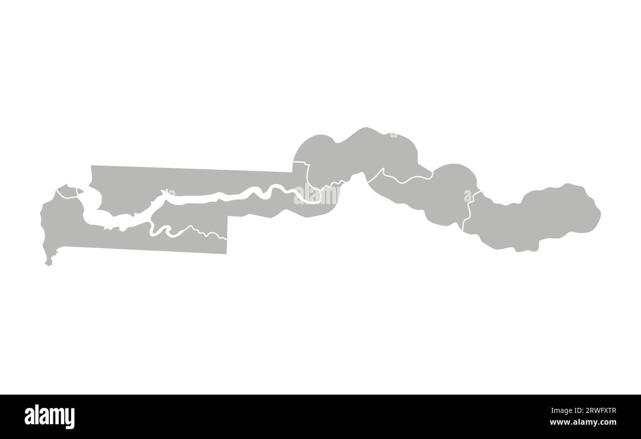 Vector isolated illustration of simplified administrative map of Gambia ...