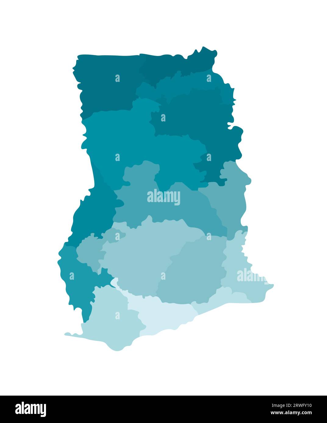 Vector isolated illustration of simplified administrative map of Ghana ...