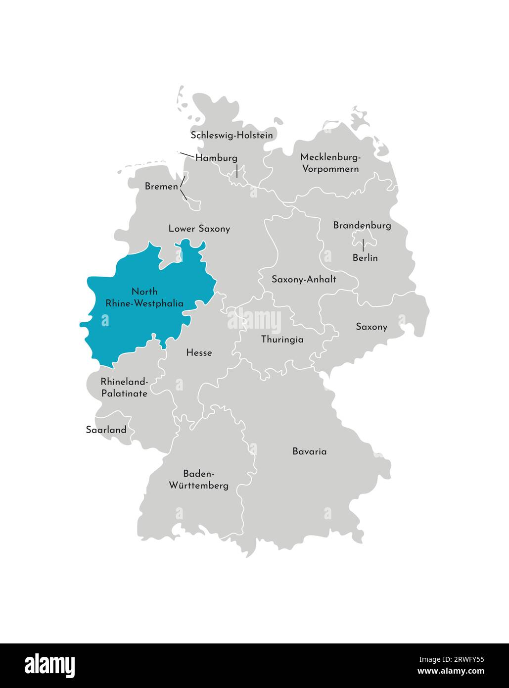 Vector isolated illustration of simplified administrative map of ...