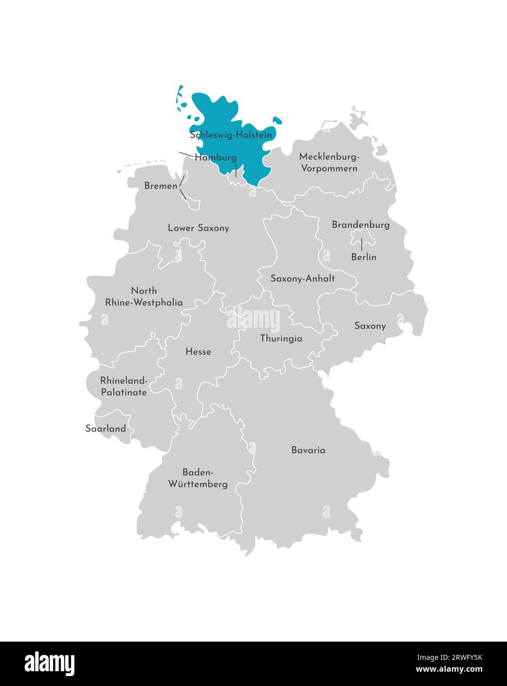 Vector isolated illustration of simplified administrative map of ...
