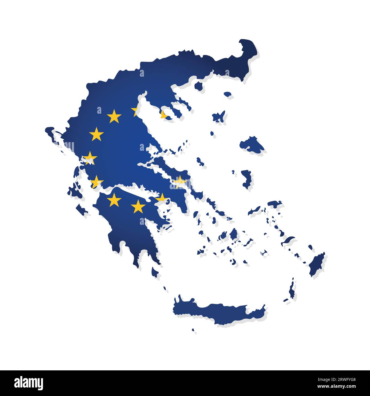 Vector concept with isolated map of member of European Union - Greece ...