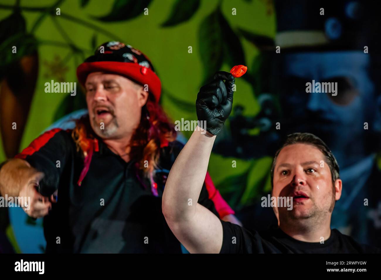 Eindhoven, Netherlands. 17th Sep, 2023. A contester is seen raising his ...