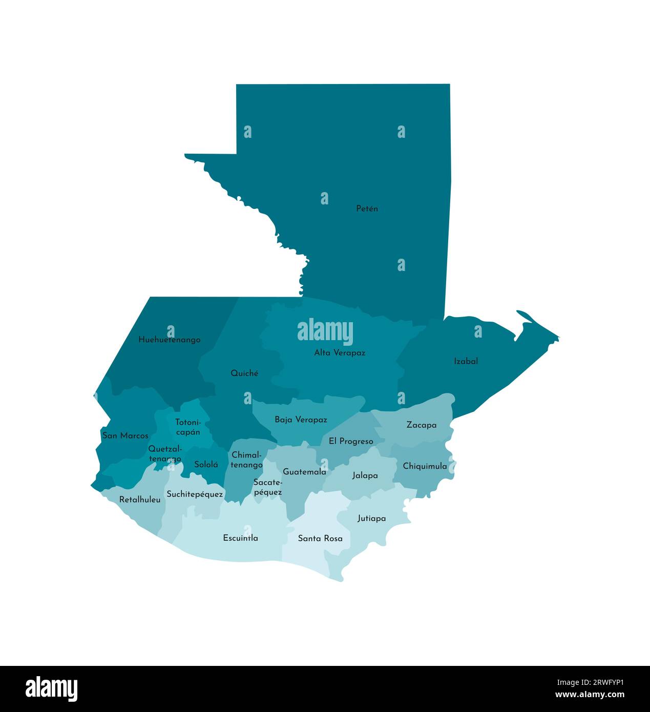 Vector isolated illustration of simplified administrative map of ...