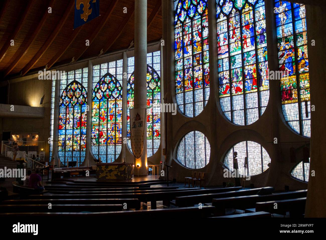 Rouen Normandy France - Stained glass windows in The Church of Saint ...