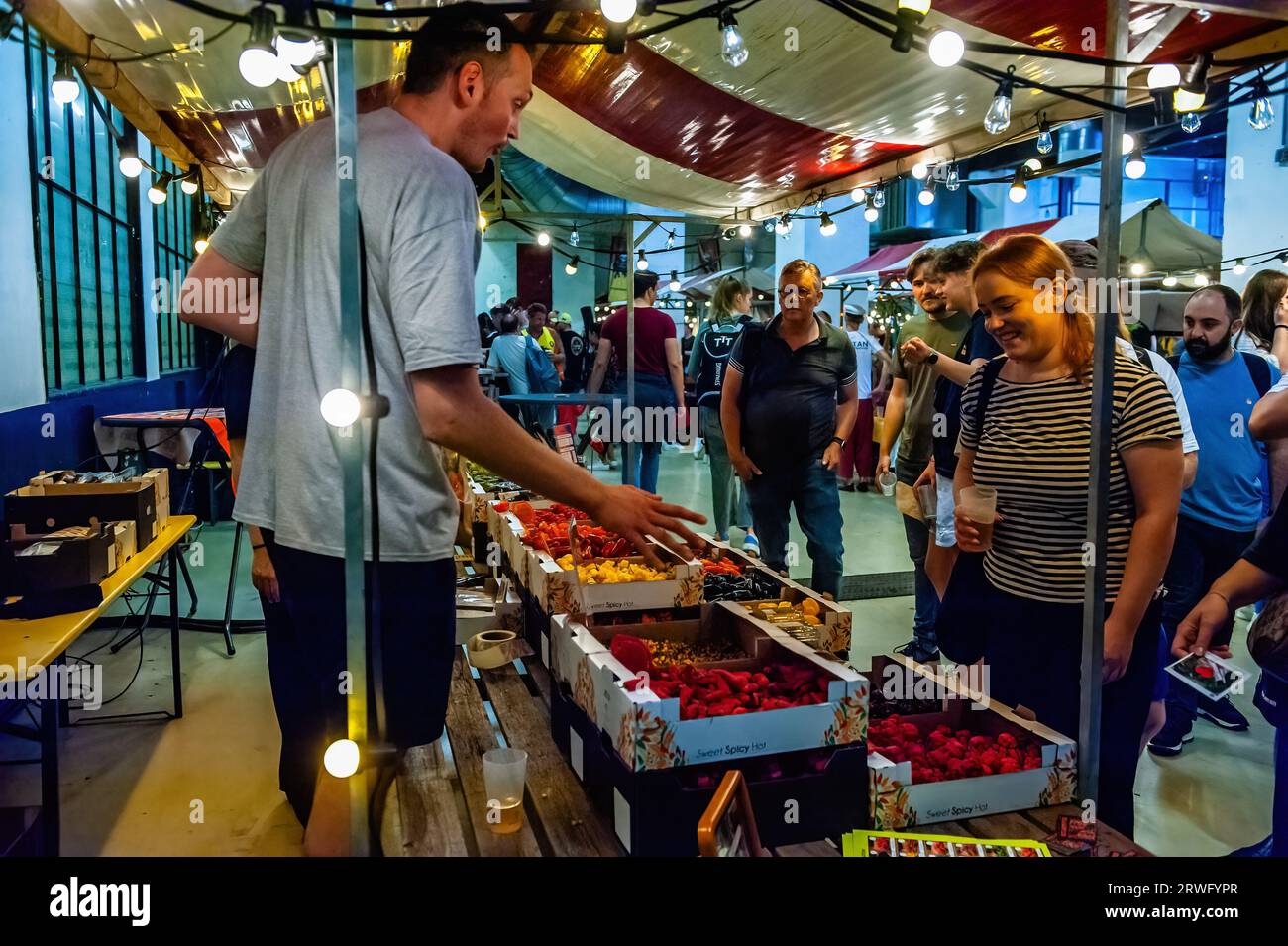 Eindhoven, Netherlands. 17th Sep, 2023. People are seen buying all ...