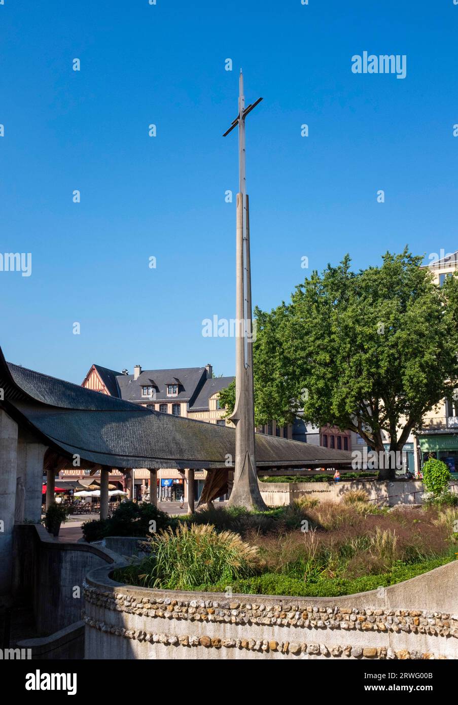 Rouen Normandy France - The Joan of Arc Memorial Cross is located in ...