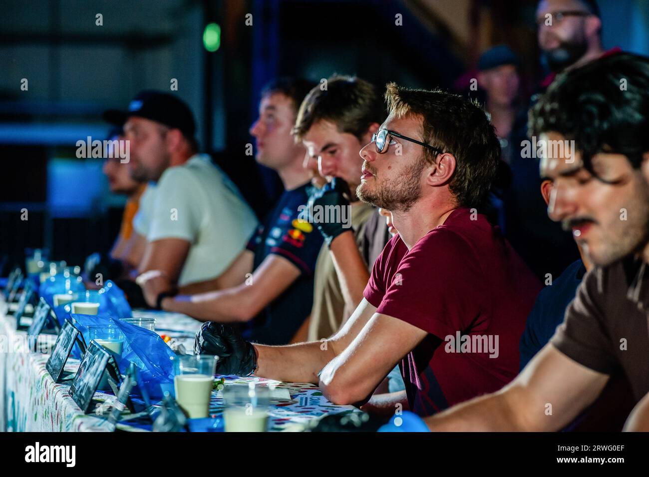 A participant seen struggling to keep his pepper in his mouth. The ...