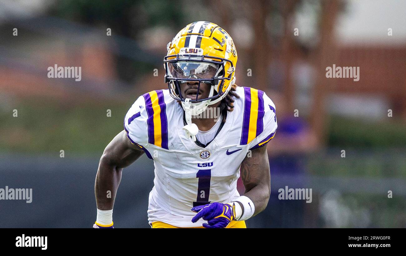 LSU wide receiver Aaron Anderson (1) during the first half of an NCAA football game on Saturday ...