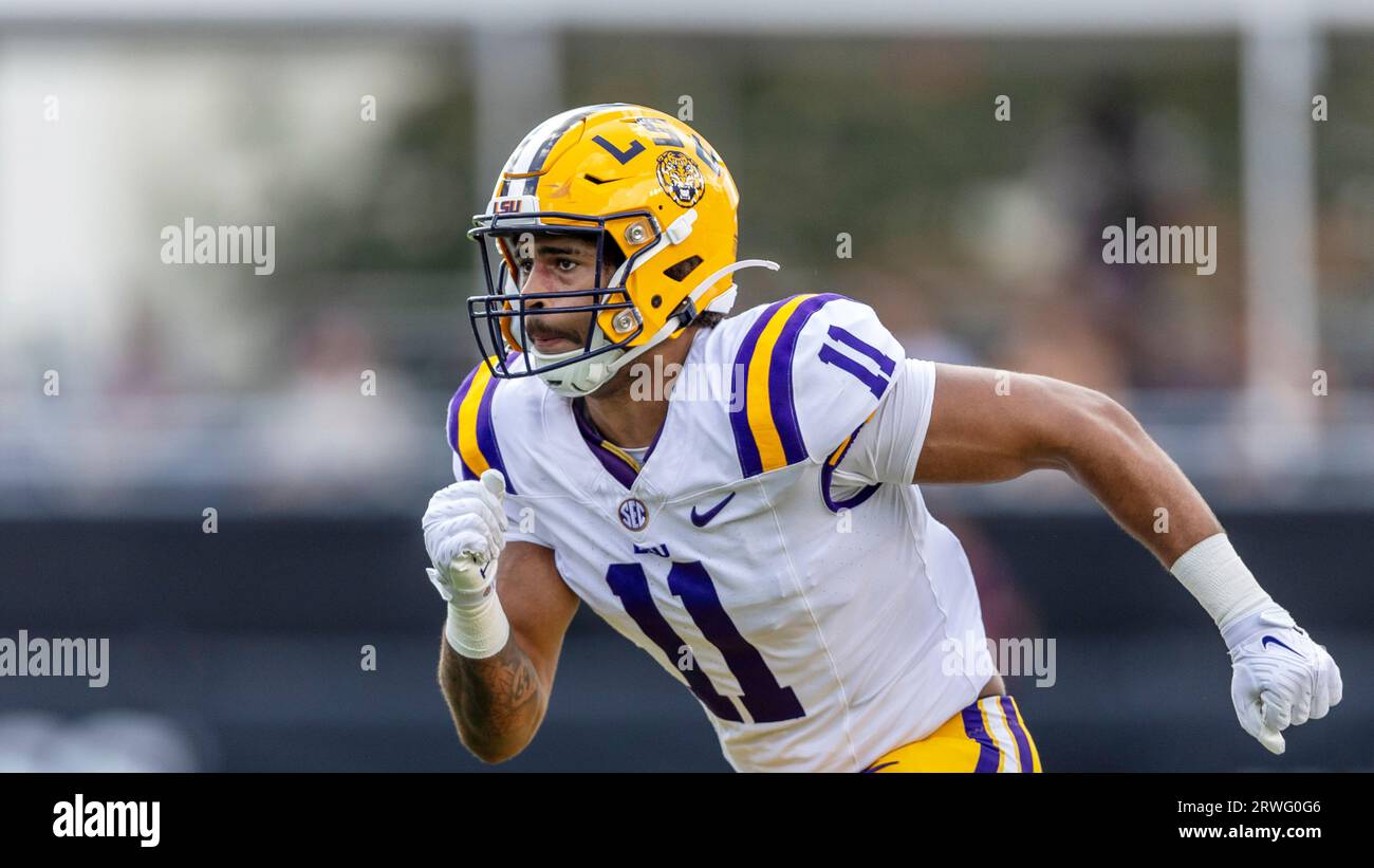 LSU linebacker Jaxon Howard (11) during the first half of an NCAA ...