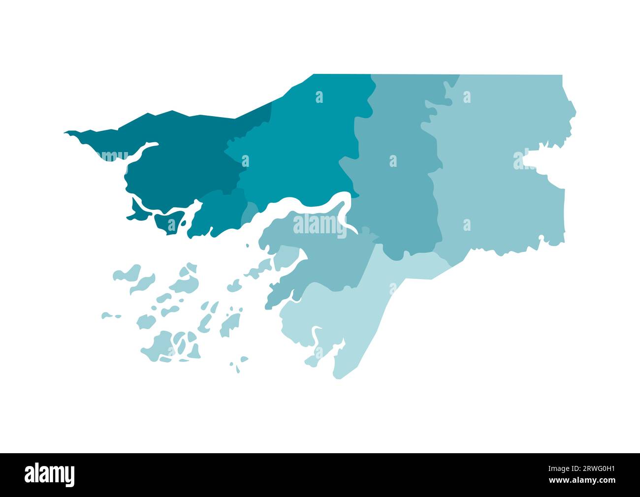 Vector isolated illustration of simplified administrative map of Guinea ...