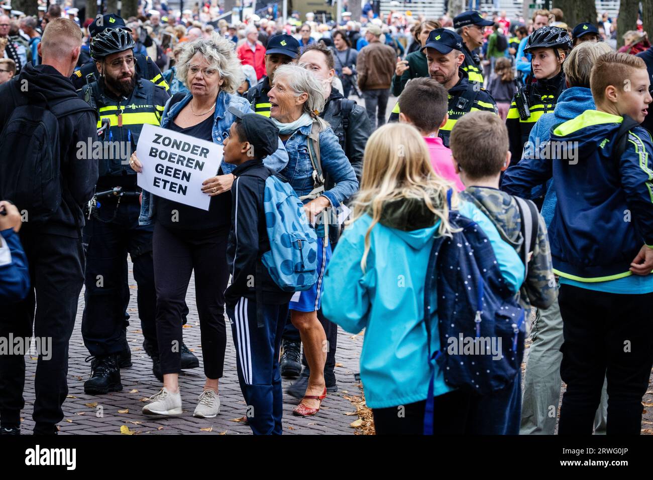 THE HAGUE - Demonstrators along the route of the Glass Carriage during ...