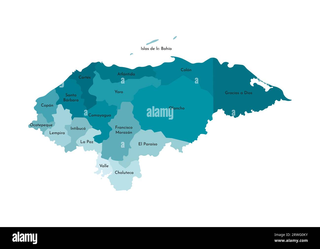 Honduras map santa barbara hi-res stock photography and images - Alamy
