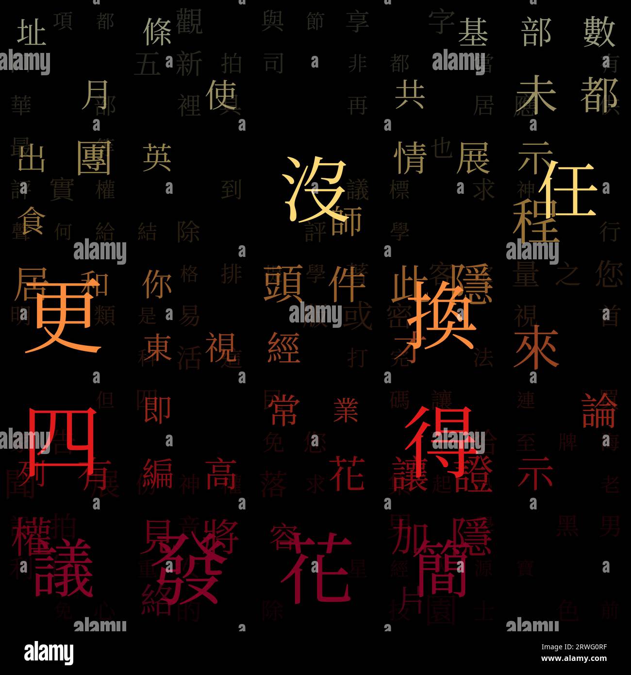 Futuristic background featuring random characters of the Chinese ...