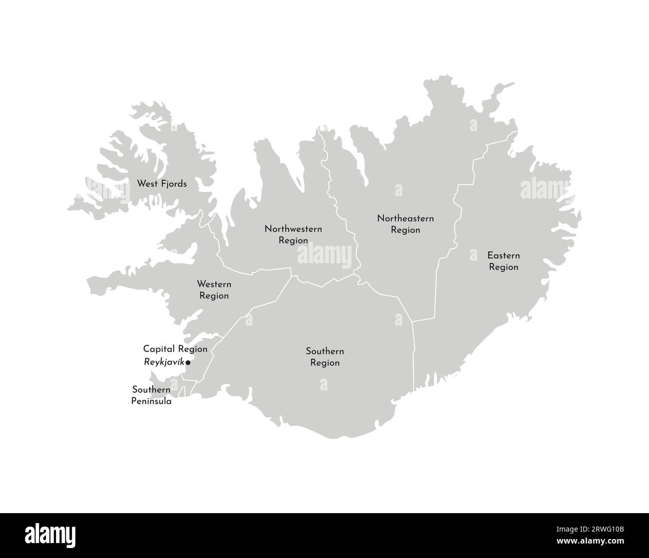 Vector isolated illustration of simplified administrative map of ...