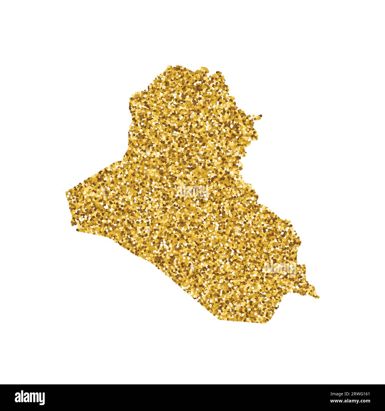 Vector isolated illustration with simplified Iraq map. Decorated by ...