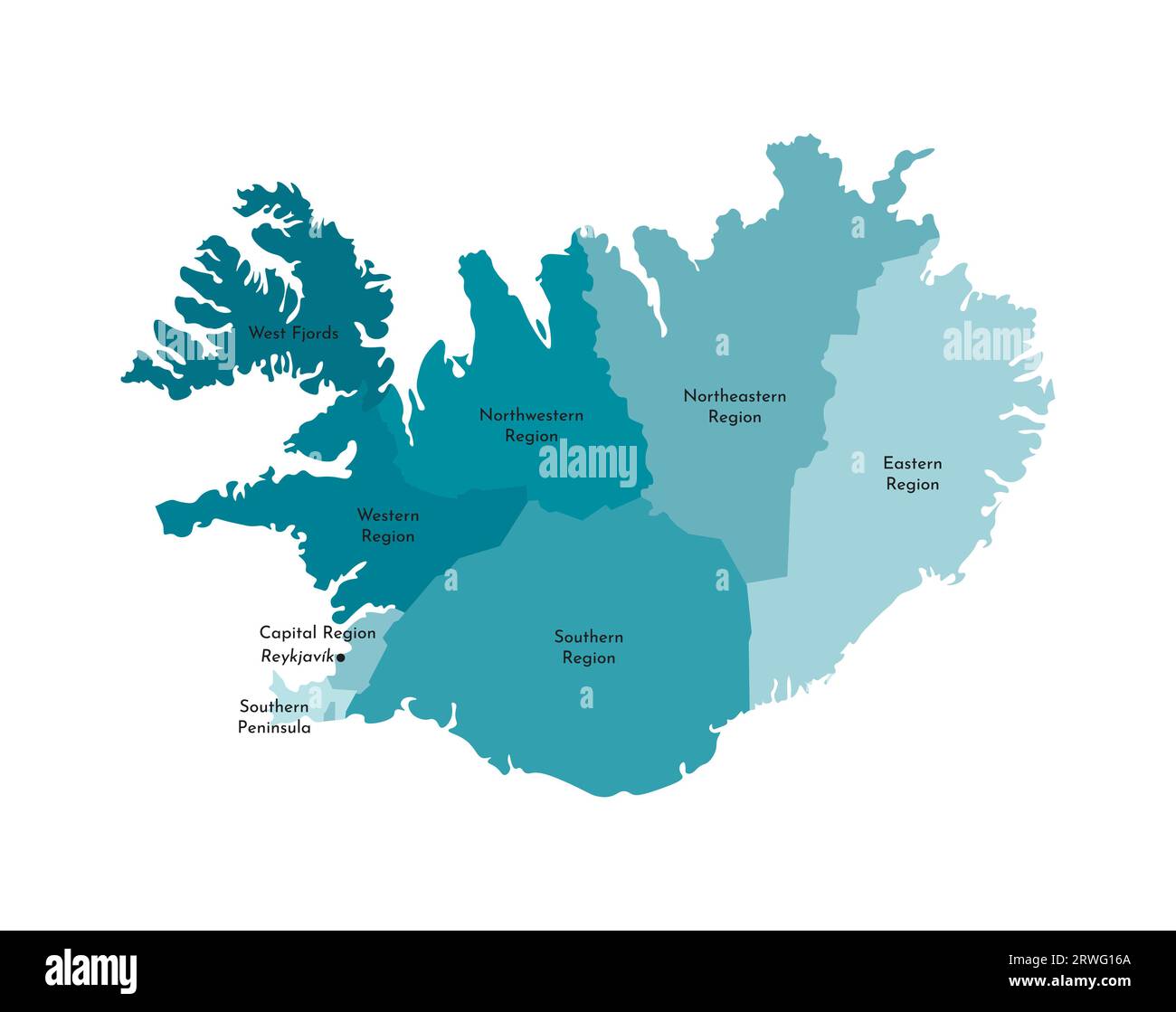 Vector isolated illustration of simplified administrative map of ...